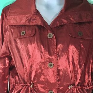 Ruby Rd. | Jackets & Coats | Ruby Rd Jacket Metallic Burgundy Sz 8 ...